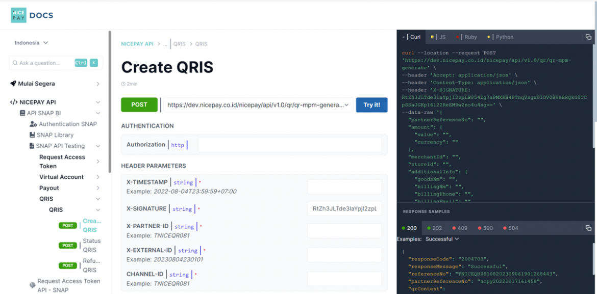 Layanan API NICEPAY dengan Standar SNAP - NICEPAY Indonesia